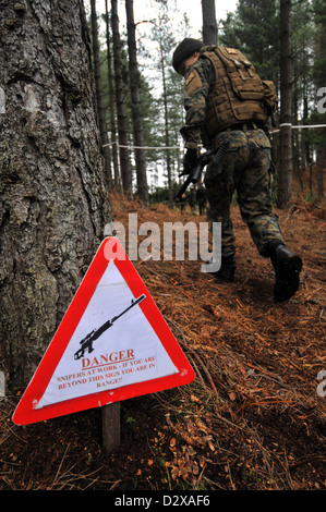Sniper warning sign during an airsoft game, UK Stock Photo - Alamy