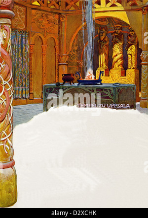 In the Temple at Uppsala, an ancient Norse religious site in Sweden ...