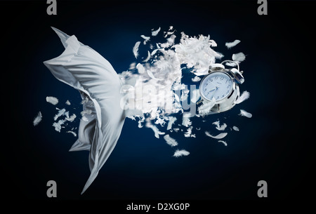 exploding feather pillow Stock Photo - Alamy
