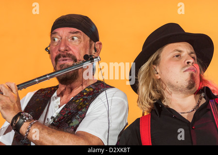 Close-up portrait of Flutist and singer Ian Anderson, of Jethro Tull ...