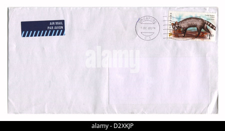 SINGAPORE - CIRCA 2012: Mailing envelope with postage stamps dedicated ...