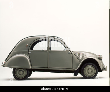 1950 citroen 2cv, side view, doors open, studio photograph, white ...