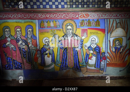 Beta Giorgis church and monastery, Zege Peninsula, Lake Tana. Paintings ...