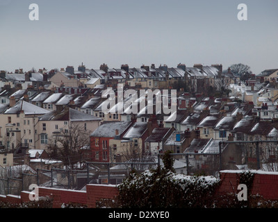 Snow on the roof tops of the City of London December 1981 Stock Photo ...