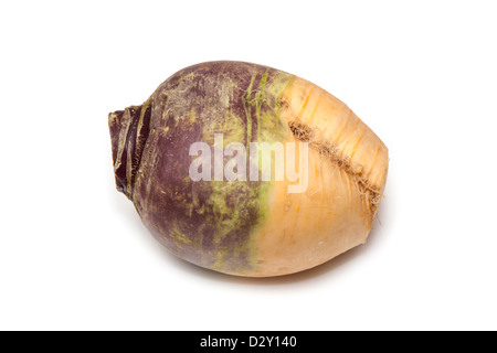 Whole swede vegetable isolated on white with clipping path cut out ...