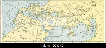 Map of the world according to ancient Greek geographer Eratosthenes ...