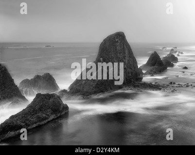 Rock formations with tidal pool at the shore of Cape Agulhas in South ...