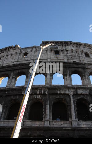 Rome, Italy. 4 Feb 2013 restoration work on the colosseum in Rome Italy ...