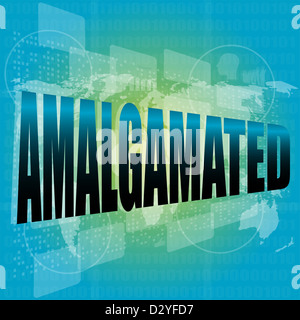 word amalgamated on digital touch screen Stock Photo - Alamy