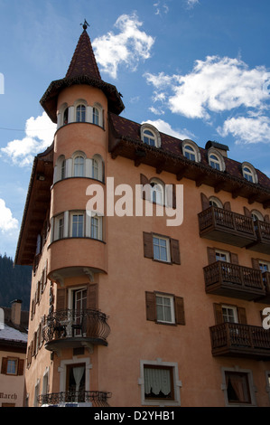 View of city of Moena in the Dolomites, Italy Stock Photo - Alamy