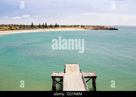 View at Port Elliot Jetty, Horseshoe Bay, South Australia Stock Photo ...