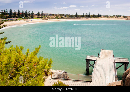 View at Port Elliot Jetty, Horseshoe Bay, South Australia Stock Photo ...