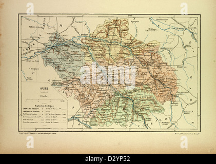 MAP OF AUBE FRANCE Stock Photo - Alamy