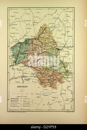 MAP OF AVEYRON FRANCE Stock Photo - Alamy