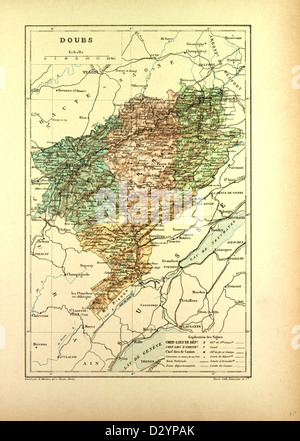 MAP OF DOUBS FRANCE Stock Photo - Alamy