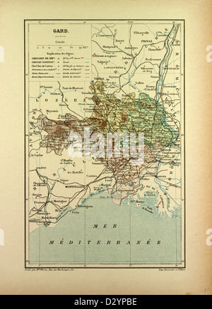 MAP OF GARD, FRANCE Stock Photo - Alamy