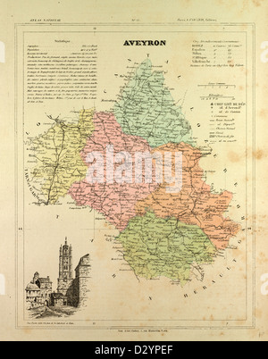 MAP OF AVEYRON FRANCE Stock Photo - Alamy