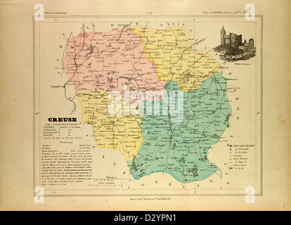 MAP OF CREUSE FRANCE Stock Photo - Alamy