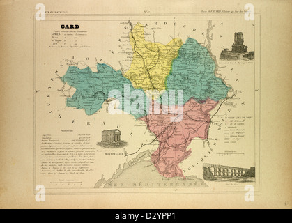 MAP OF GARD, FRANCE Stock Photo - Alamy