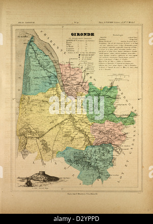 MAP OF GIRONDE FRANCE Stock Photo - Alamy