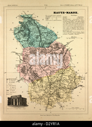 MAP OF HAUTE-MARNE FRANCE Stock Photo - Alamy