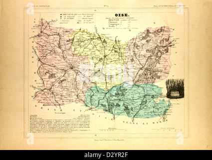 MAP OF OISE FRANCE Stock Photo - Alamy