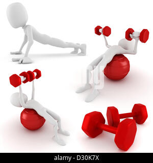 3d man aerobic training Stock Photo - Alamy