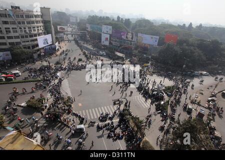 Protest at the Shahbag (Shahbagh) intersection in Dhaka, Bangladesh in ...