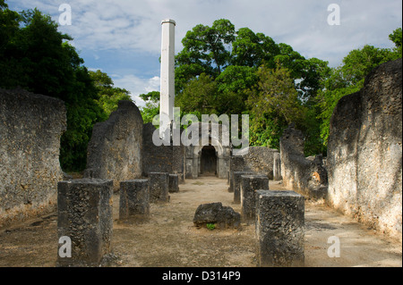 Great mosque and pillar tomb, Mnarani ruins, Kilifi, Kenya Stock Photo ...
