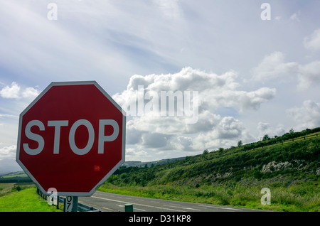 Irish bus stop sign in Limerick city, Republic of Ireland Stock Photo ...