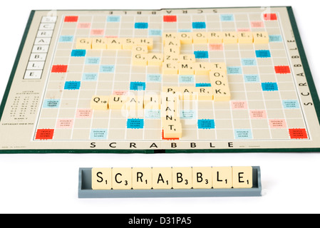 Scrabble board game close up with selective focus on Triple Letter ...