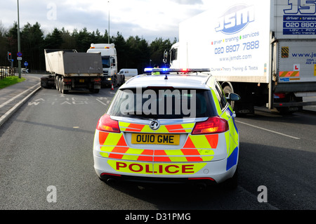 Police Road Block,Truck Breakdown Stock Photo - Alamy