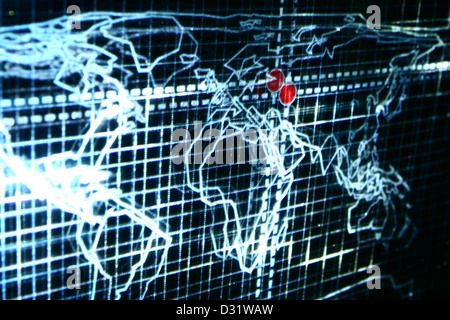 abstract glow map location info concept Stock Photo - Alamy