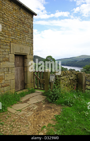 A date on a lintel on a barn at High House Farm Ladybower reservoir ...