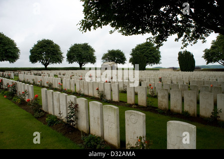 Grove Town Meaulte British cemetery on the Somme containing 1395 graves ...