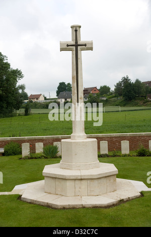 Fricourt British cemetery on the Somme containing 133 graves from the ...