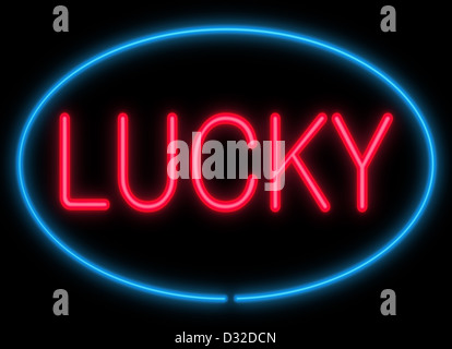 Lucky neon sign Stock Photo - Alamy
