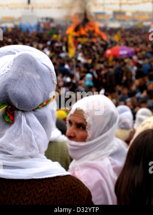 Thousands of Kurds at the annual Newroz (Nevruz) spring festival in ...
