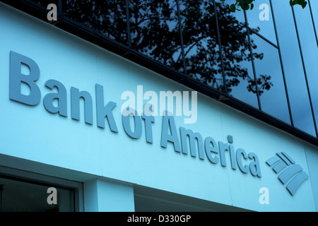 Bank of America building exterior with bank logo, USA Stock Photo - Alamy