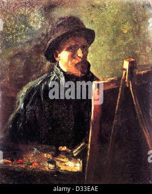 Self-portrait at the easel. Museum: Van Gogh Museum, Amsterdam Stock ...