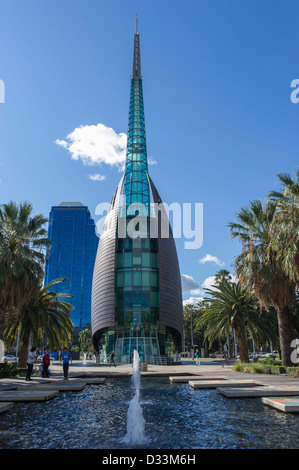 The Bell Tower in Perth, Western Australia. It houses the 12 bells from ...