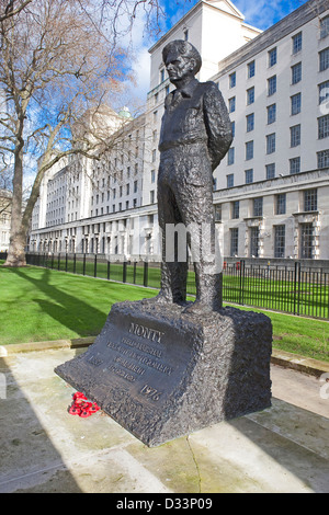 Statue of Field Marshal Montgomery ("Monty") outside the MOD building ...