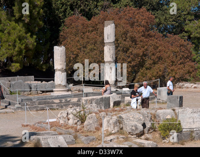 Ruins at the Asklepion healing temple complex on the Greek island of ...