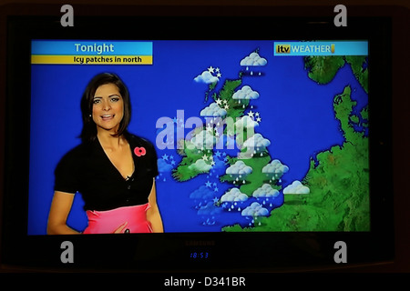 Weather Forecast On Samsung Flat Screen Television Stock Photo - Alamy