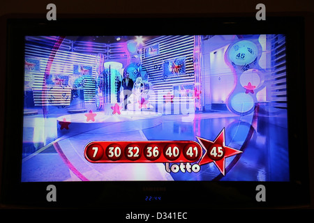 Lotto Draw Shown On Samsung Flat Screen Television Stock Photo - Alamy
