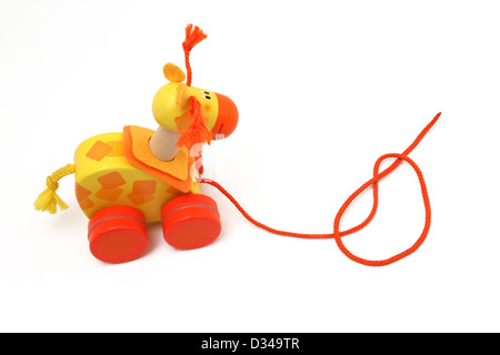 Wooden Giraffe With Wheels A Pull Along Toy Stock Photo - Alamy