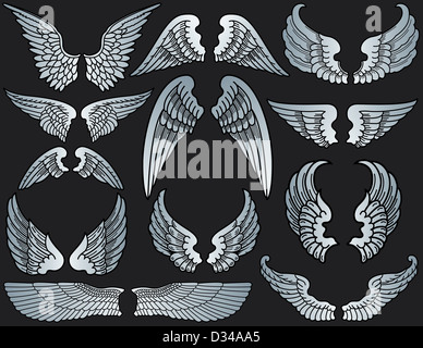 Twelve Sets of Angel Wings Stock Photo - Alamy