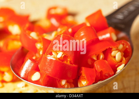 chopped fresh hot red peppers Stock Photo - Alamy