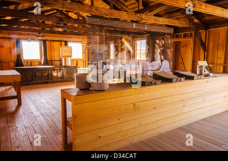 Mess hall interior at Manzanar National Historic Site, Lone Pine ...