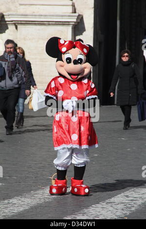 Rome, Italy. 8th February 2013. Minnie Mouse during Rome carnival week ...